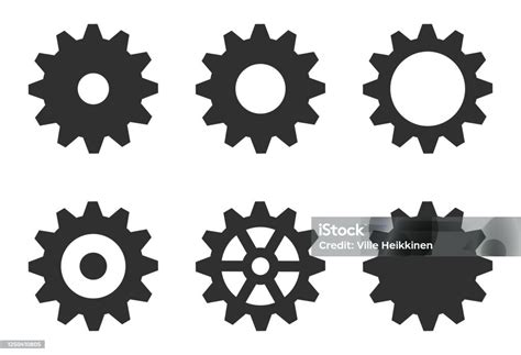 기어 아이콘 실루엣 기호 세트 벡터 일러스트 이미지입니다 그런지 변속기 톱니바퀴와 기어 로고 사인 흰색 배경에 격리 개념에 대한 스톡 벡터 아트 및 기타 이미지 Istock