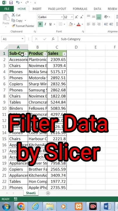 Filter Data Using Slicer Filters Slicer Slicers Excelfilter Excelslicer Exceltutorial