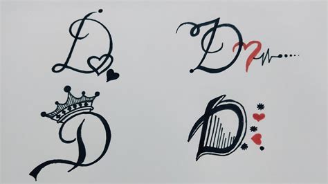 Very Simple And Beautiful D Letter Tattoo Designs ️ Four Different