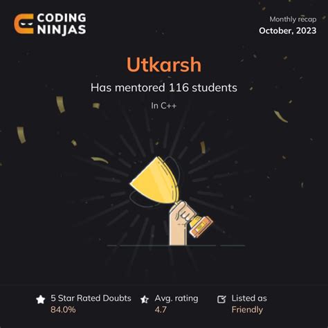 Utkarsh Tripathi On Linkedin Codingninjas Achievements 17 Comments