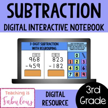 Math Subtraction Digital Interactive Notebook Distance Learning