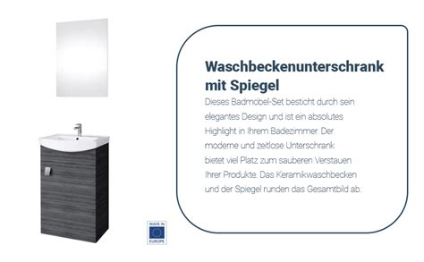 Waschtisch Spiegel Badmöbel Set Für Gäste Bad Wc Anthrazit Amazon