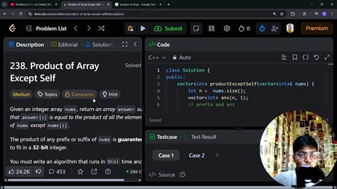 leetcode 238 product of array except self medium youtube