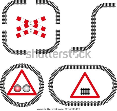 Types Train Tracks Some Signs Stock Vector Royalty Free 2234530497