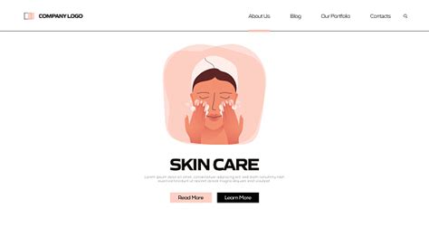 플랫 만화 스타일의 스킨 케어 컨셉 컬러풀 벡터 일러스트레이션 미용 바디 케어 및 화장품 관련 현대 벡터 일러스트 사이트 방문