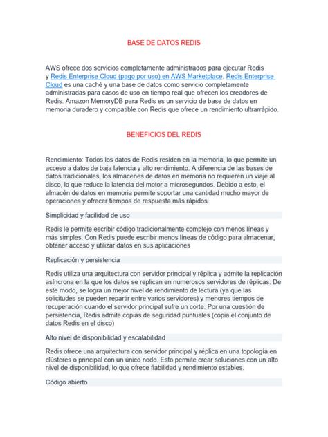Base De Datos Redis Pdf Servidor Sql De Microsoft Sql