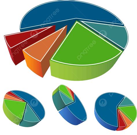 Pie Chart Segmented Diagram White Vector Segmented Diagram White