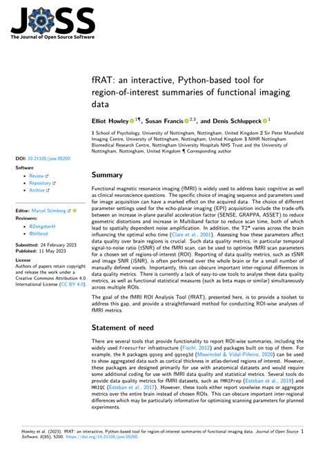 Pdf Frat An Interactive Python Based Tool For Region Of Interest