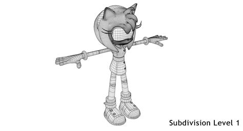 Amy Rose Rigged 3d Model 139 C4d Obj Fbx Dae 3ds Free3d