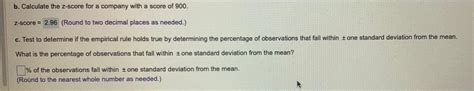 Solved B Calculate The Z Score For A Company With A Score Chegg