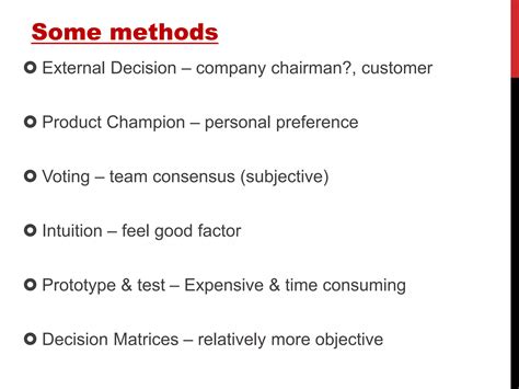 Pugh Matrix Concept Evaluation In Design PPTX