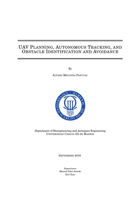 Pdf Uav Planning Autonomous Tracking And Obstacle Identification And Avoidance