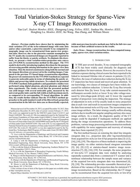 Pdf Total Variation Stokes Strategy For Sparse View X Ray Ct Image Reconstruction