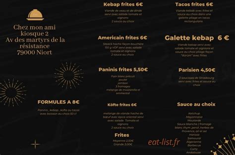 Chez Mon Ami Niort Menu Et Photos