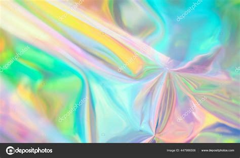 Holographic Iridescent Surface Wrinkled Vaporwave Wavy Abstract Blurred Background Texture Stock