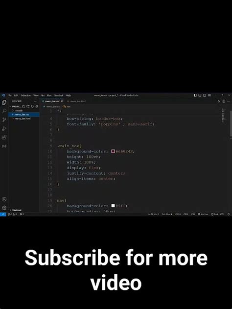 Create Awesome Hover Effect Menu Bar In Css Cssproject Shorts