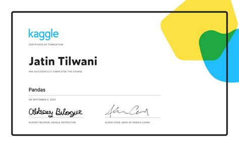 Completed Pandas Course On Kaggle Jatin Tilwani Posted On The Topic