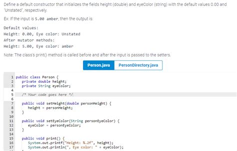Solved Public Class Person Private Double Height