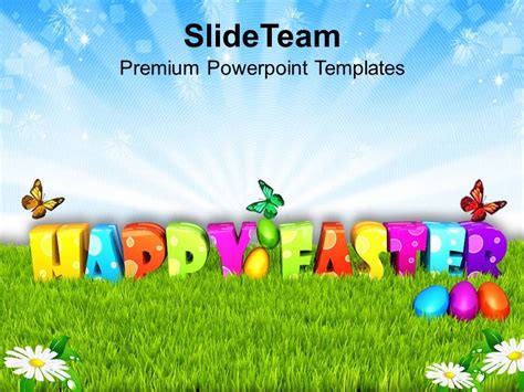 easter day garden theme for good wishes of happy powerpoint templates ppt backgrounds slides