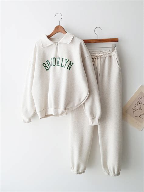 리케마켓 Brooklyn Set 카라넥 맨투맨 티셔츠 조거바지 트레이닝팬츠 투피스 추리닝 세트