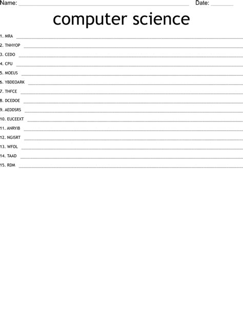 Printable Computer Science Word Search Word Search Maker