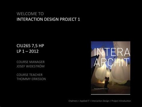 Course Introduction Interaction Design And Technologies