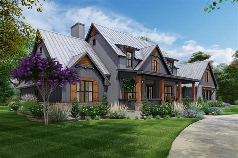 one story modern farmhouse plan with loft and optionally finished bonus