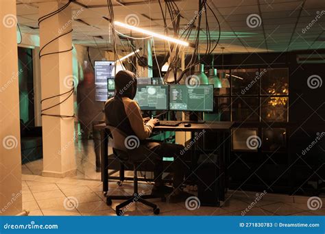 Cyber Security It Specialist Coding Antivirus Program Data Protection Stock Image Image Of