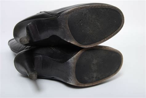 Barbara Bui High Heels Boots Black Leather Stilettos Gem