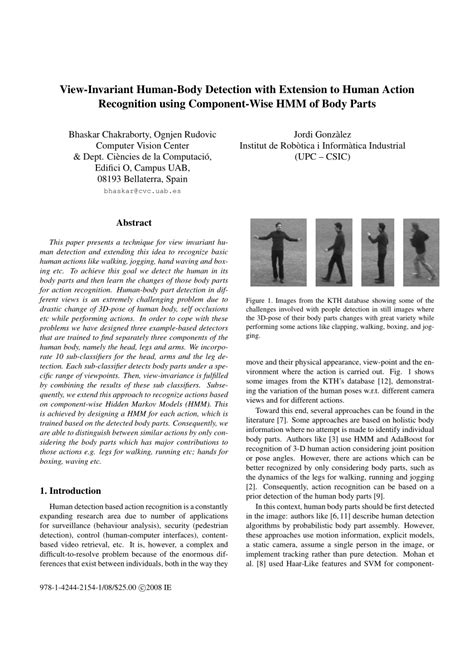 pdf view invariant human body detection with extension to human action recognition using