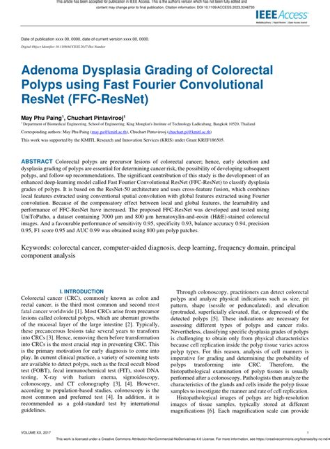 Pdf Adenoma Dysplasia Grading Of Colorectal Polyps Using Fast Fourier