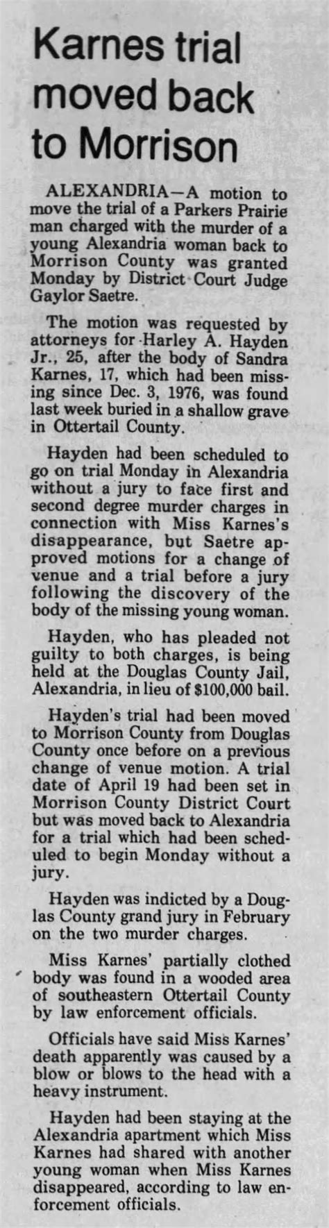 Sandra Karnes Trial ™