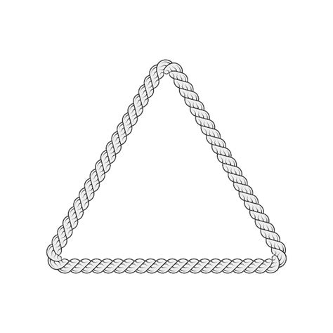 현실적인 회색 삼각형 로프 프레임의 벡터 아트입니다 코드 삼각형 테두리 디자인 프리미엄 벡터