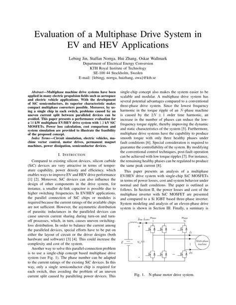 Pdf Evaluation Of A Multiphase Drive System In Ev And Hev Applications
