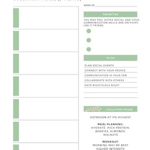 Cycle Syncing Guide Planner Etsy