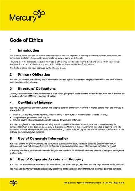 code of ethics by mercury issuu