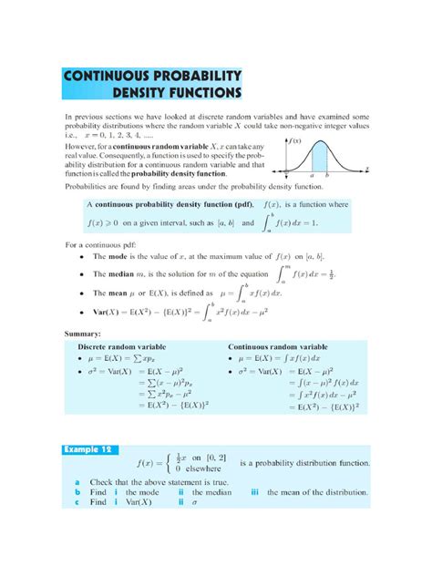 Continuous Random Variable Pdf