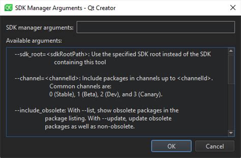 Manage Android SDK Packages Qt Creator Documentation