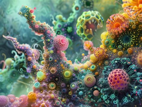 Vibrant And Colorful Microbial Through High Magnification Explore The Hidden Universe Journey