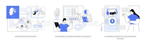 Ai Enhanced Customer Service Abstract Concept Vector Illustrations
