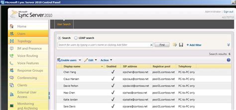 lync server 2010 環境の確認 lync server microsoft learn