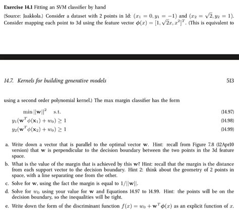 Solved Exercise 141 Fitting An Svm Classifier By Hand Source