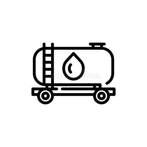 Oil Truck Filled Line Icon Linear Style Sign For Mobile Concept And Web Design Outline Vector