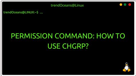 Permission Command How To Use Chgrp Trend Oceans