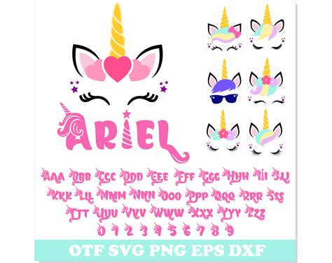 Unicorn Personalize Diy Unicorn Font Svg Unicorn Face Svg Unicorn Name Svg Unicorn Svg