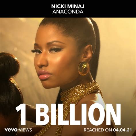 Vevo Oh My Gosh Nicki Minajs Anaconda Has Reached 1