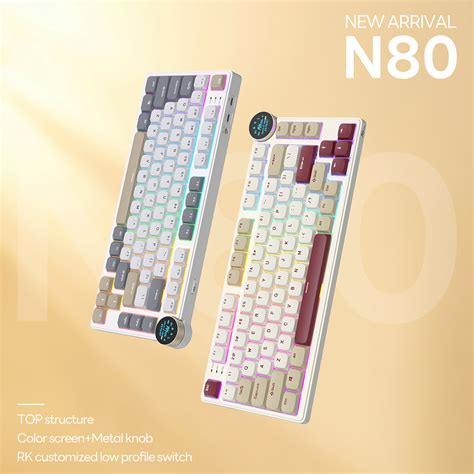 Royal Kludge Rk N80 Rosy Clouds 80 Key Low Profile Tri Mode Rgb Wired