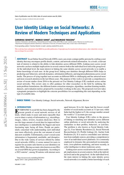 Pdf User Identity Linkage On Social Networks A Review Of Modern Techniques And Applications