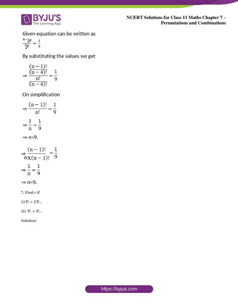 Ncert Solutions For Class 11 Maths Exercise 73 Chapter 7 Permutations