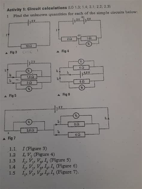 Solved Activity Circuit Calculations L Chegg Com